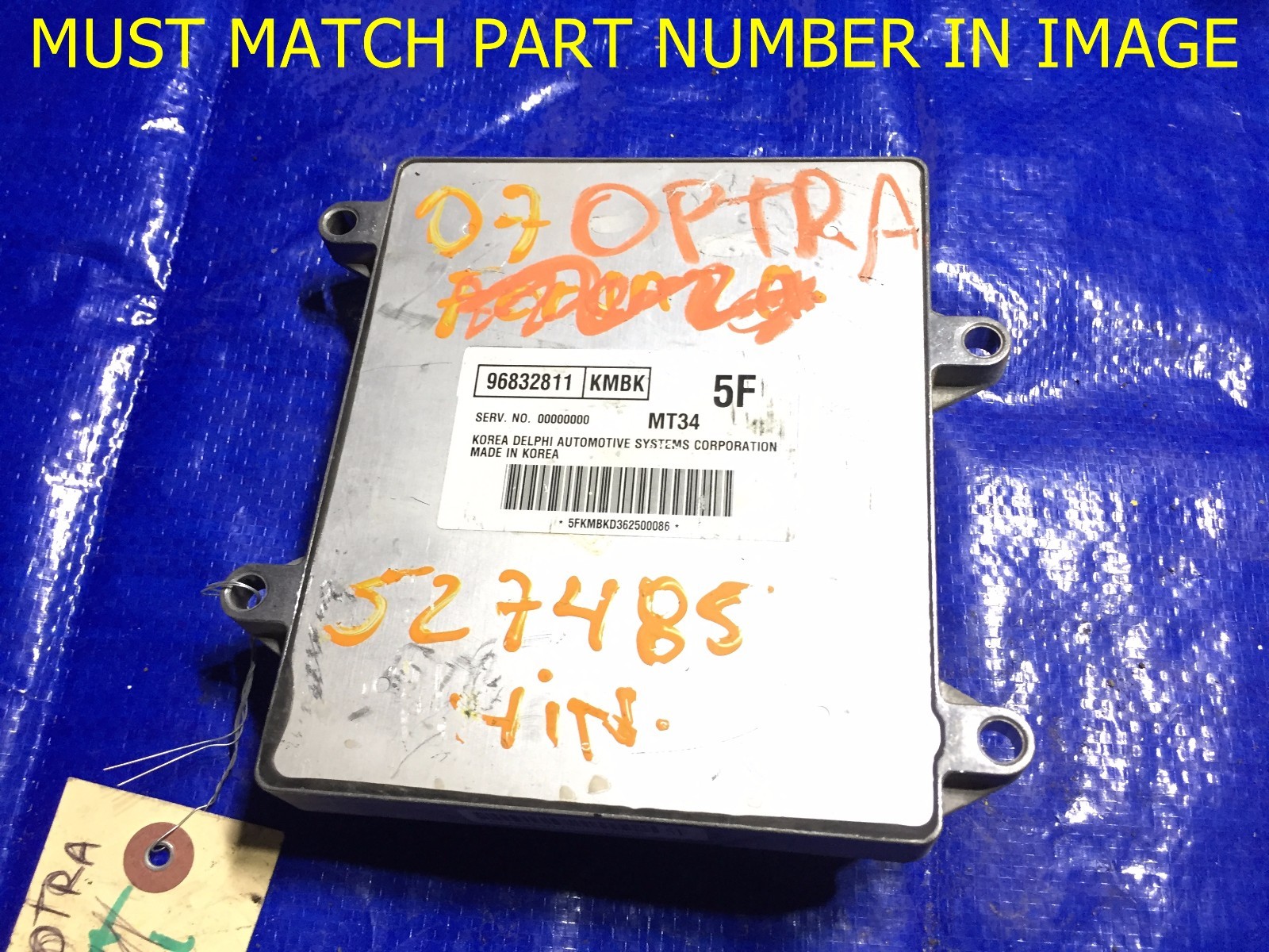 OEM 2007 CHEVY OPTRA ENGINE COMPUTER ECU ECM BRAIN MODULE EBX 96832811 ...