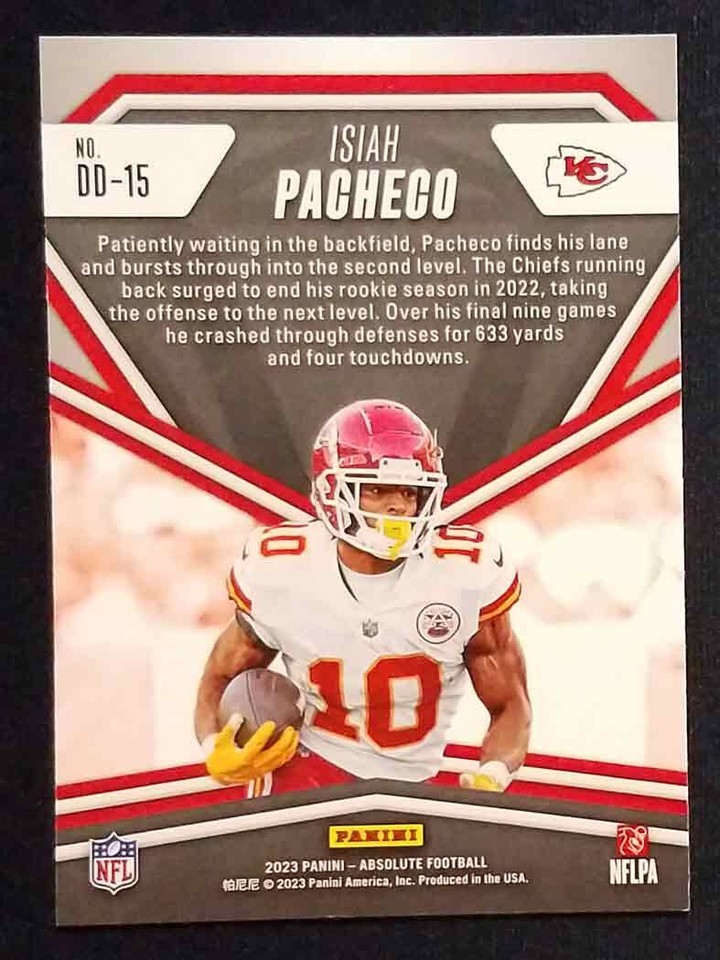 2023 Panini Absolute #15 Isiah Pacheco Draft Diamonds Kansas City ...