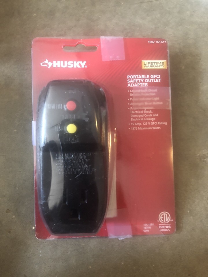 Husky Portable Gfci Safety Outlet Adapter | eBay