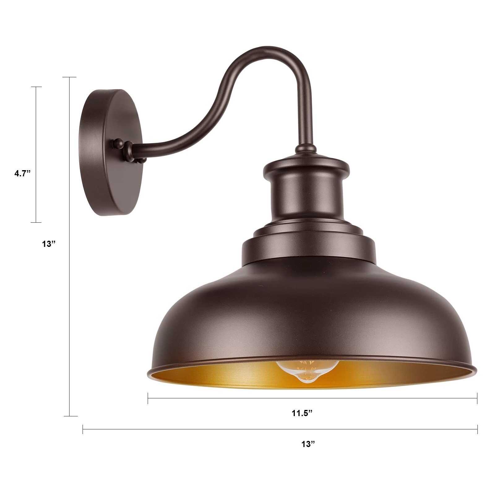 Diyel Outdoor Gooseneck Barn Light Outdoor Wall Sconce Farmhouse ...