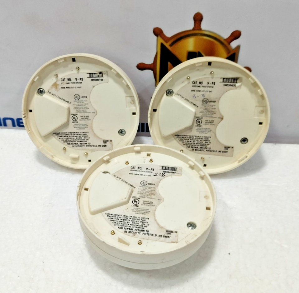 LOT OF 3 GE SECURITY V-PS SMOKE DETECTOR ADDRESSABLE PHOTO DETECTOR ...
