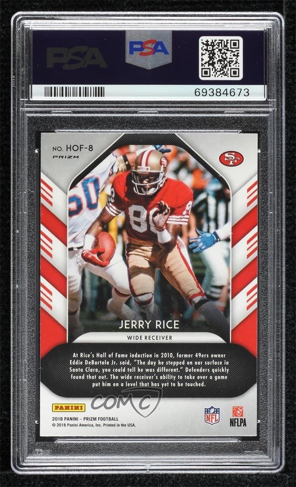 2018 Panini Prizm Hall of Fame Jerry Rice #HOF-8 PSA 9 MINT HOF | eBay
