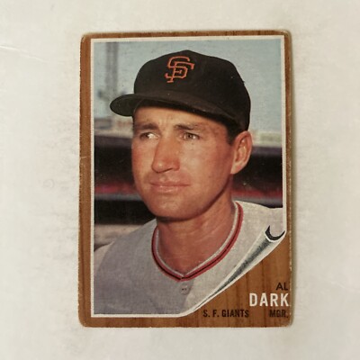 1962 Topps Baseball Al Dark San Francisco Giants Card #322 | eBay