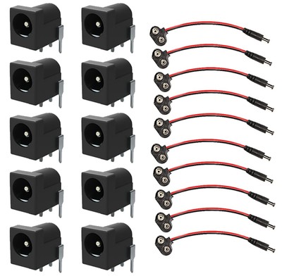 Breadboard-Friendly 2.1mm PCB Mounting Female DC Power Barrel Jack ...