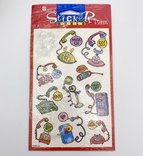 Vintage Stickers AGC Sticker World Multicolor Telephone Stickers 1990s ...