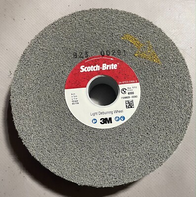 Scotch Brite 6 x 1 x 1 Grade 6S Fine Light Deburring Wheel Max 6000 RPM ...