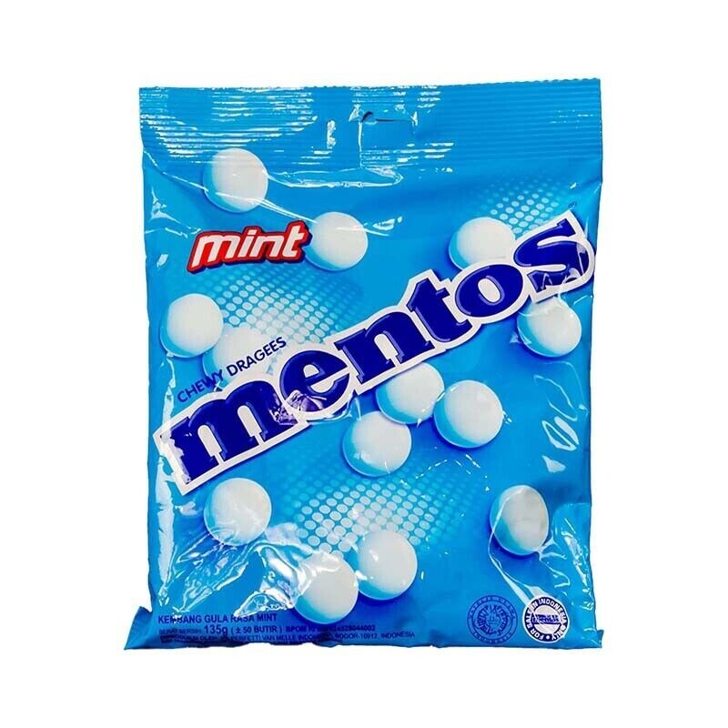 100 Pieces Mentos Candy Chewy Mint Cool and Fruit Favor Fresh Breath ...
