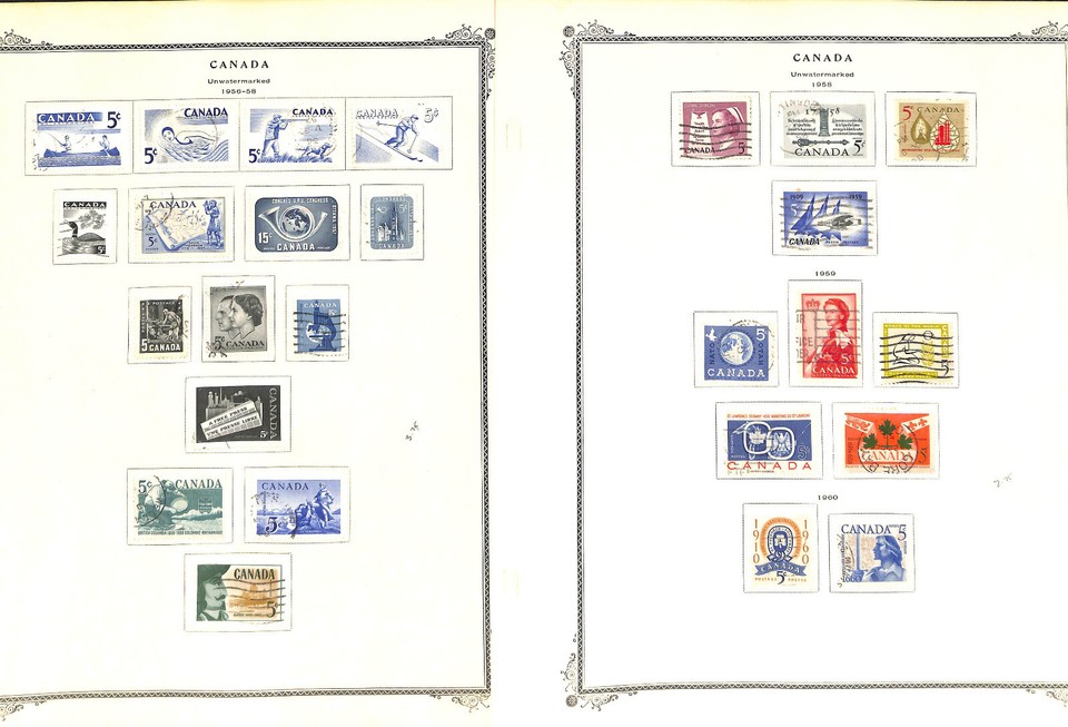 Canada Stamp Collection 1851 to 1963 in Scott Specialty Album, 35 Pages ...