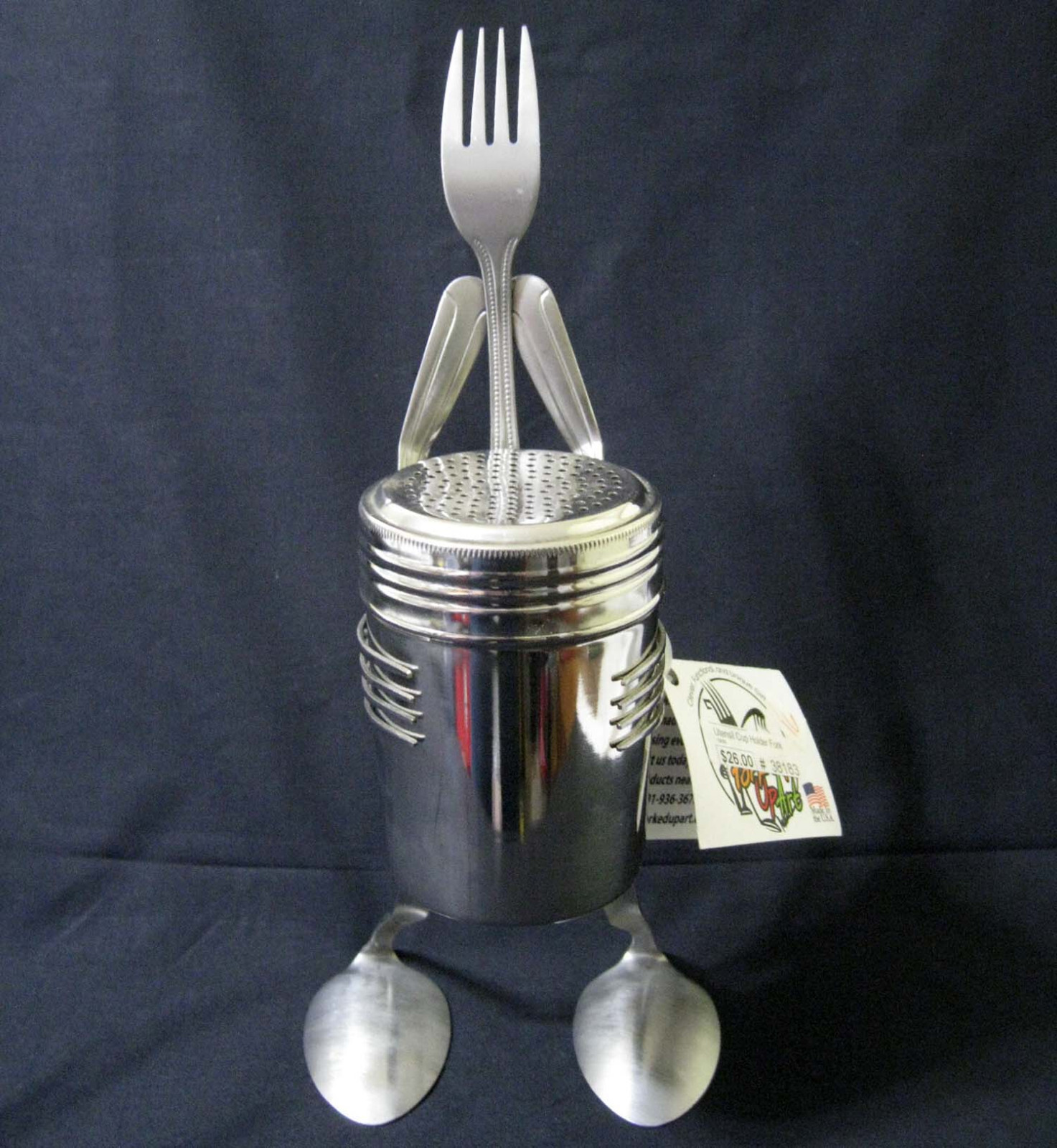 FORKED UP ART ® # 38183 - Utensil Cup Holder - Steel Sculpture - New ...