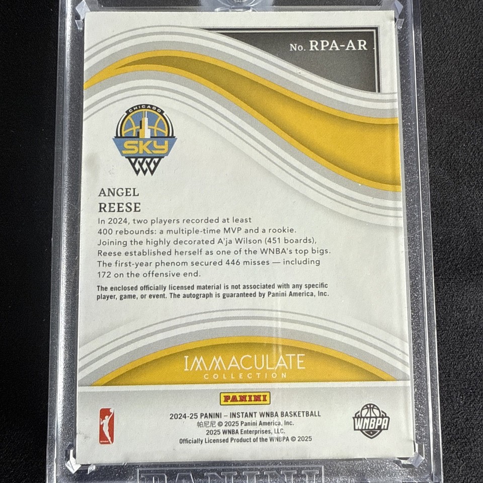 2024-25 Panini WNBA Rookie Royalty Angel Reese Immaculate RPA Patch ...