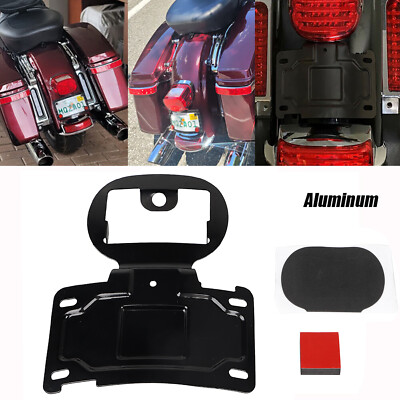 Black License Plate Relocation Kit For Harley 14-21 Electra Road Glide ...
