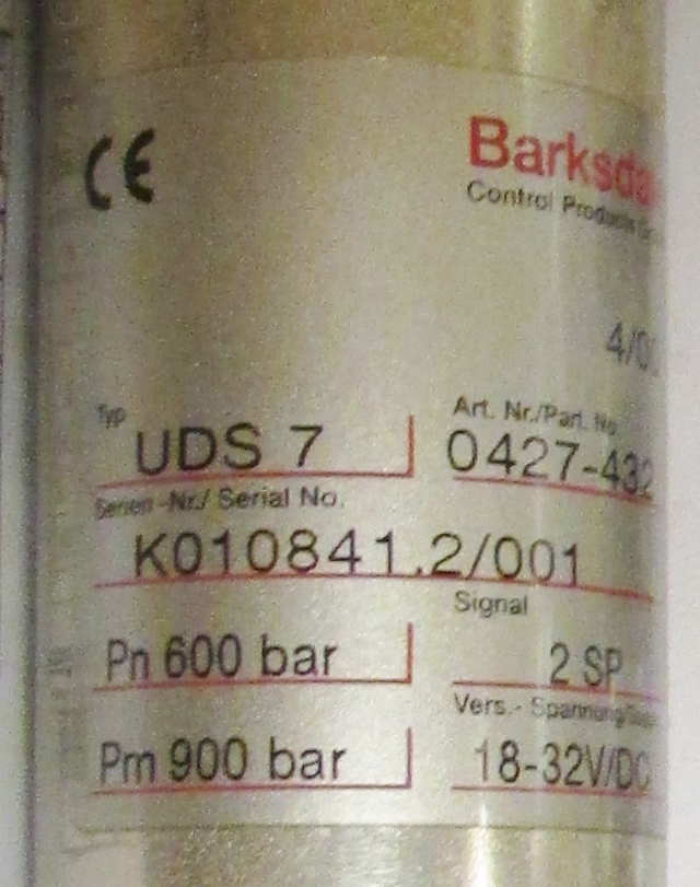 BARKSDALE UDS7 0427 432 UDS Dual Pressure Switch | eBay