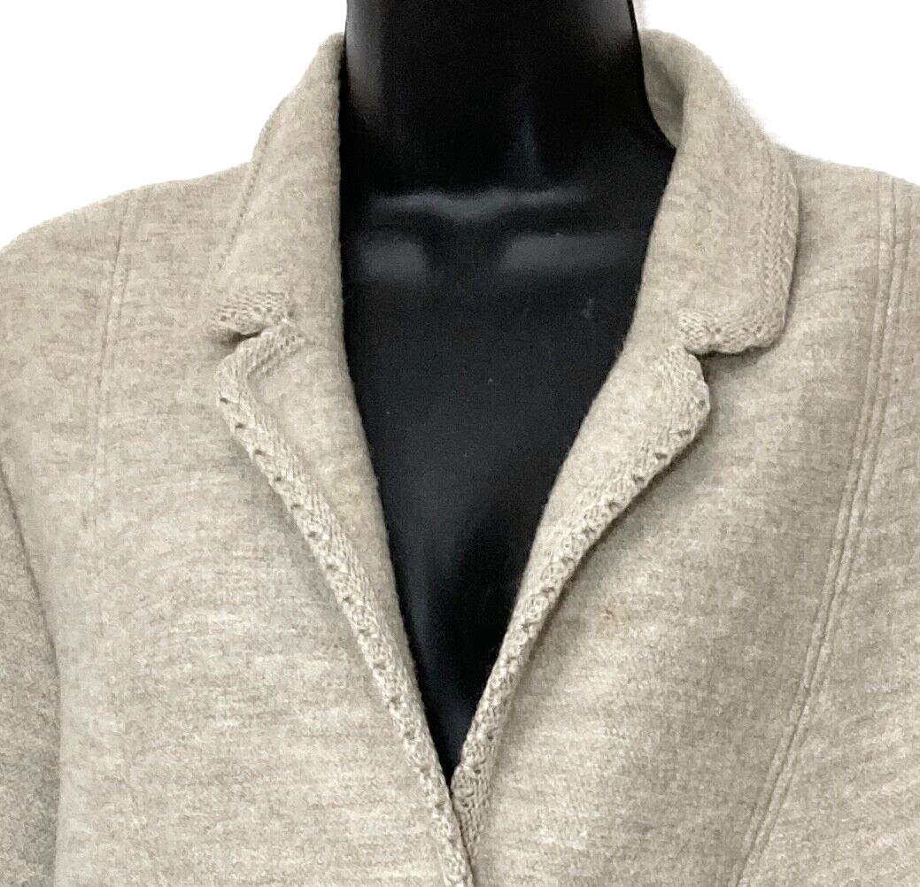 VINTAGE GEIGER TYROL BEIGE BOILED WOOL BLAZER JACKET AUSTRIA, 42 EU, 12 ...