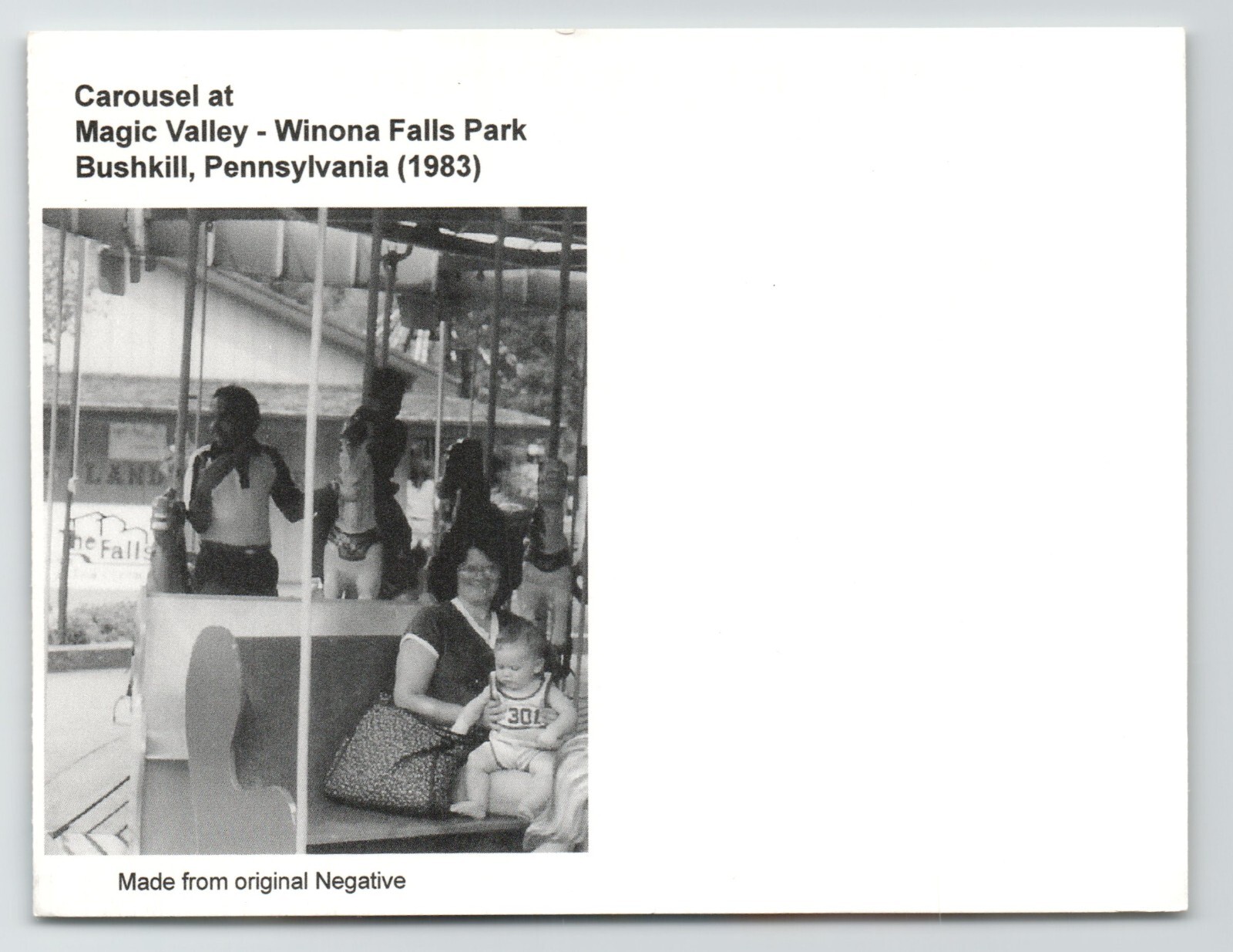Postcard 4x6 PA Carousel at Magic Valley Winona Falls Park Bushkill | eBay