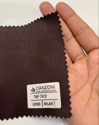 Dark Red Super 140s Wool Mix Suit fabric. Made In Milan Italy-Fabric ...
