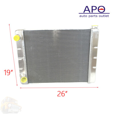 Racing Radiator 2 Row Double Pass 26"x19"x3" Universal for Ford Mopar ...