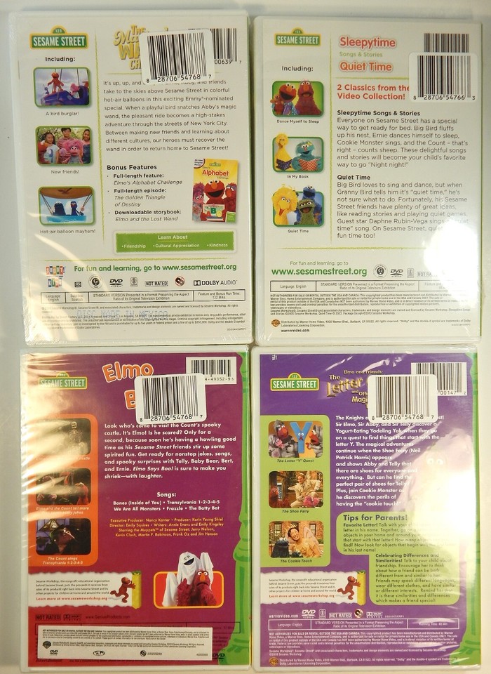 Sesame Street NEW 4 DVD Lot Educational Children Films w/Elmo | eBay