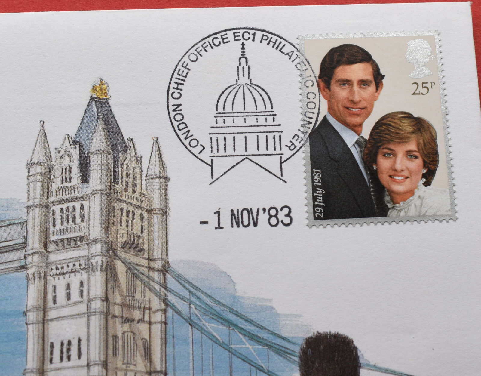 GREAT BRITAIN 1£ One Pound 1983 25p Coin Stamp Coat of Arms Cover Euro ...