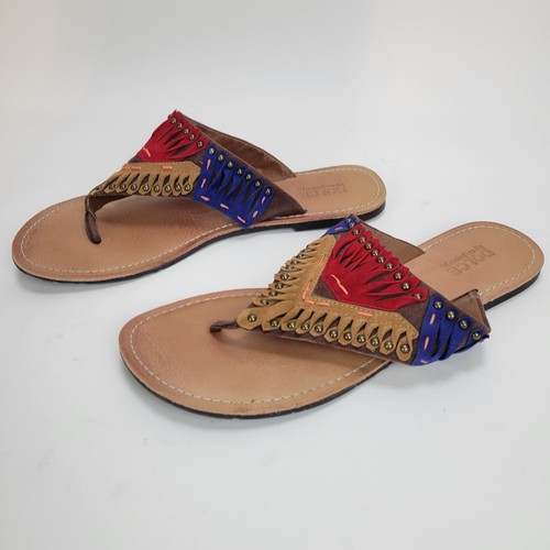 Dolce by Mojo Moxy Sandals Multi Color Boho Inspired Thong Womens Size ...