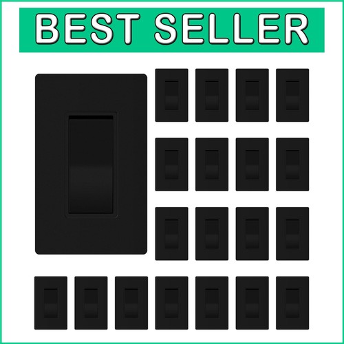 Sleek Matte Black Light Switch with Wall Plate - 3-Way, 15 Amp, Easy ...