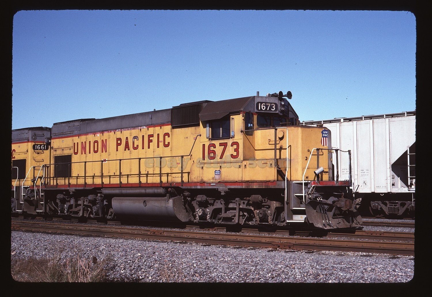 Original Slide - UP Union Pacific 1673 GP15-1 ex-MP Houston TX 1-24-93 ...