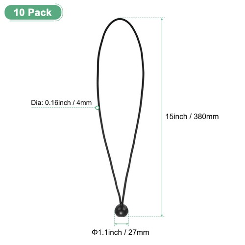 10-Pack 15 Inch Ball Bungee Cords for Camping/Tent/Shelter [Black] | eBay