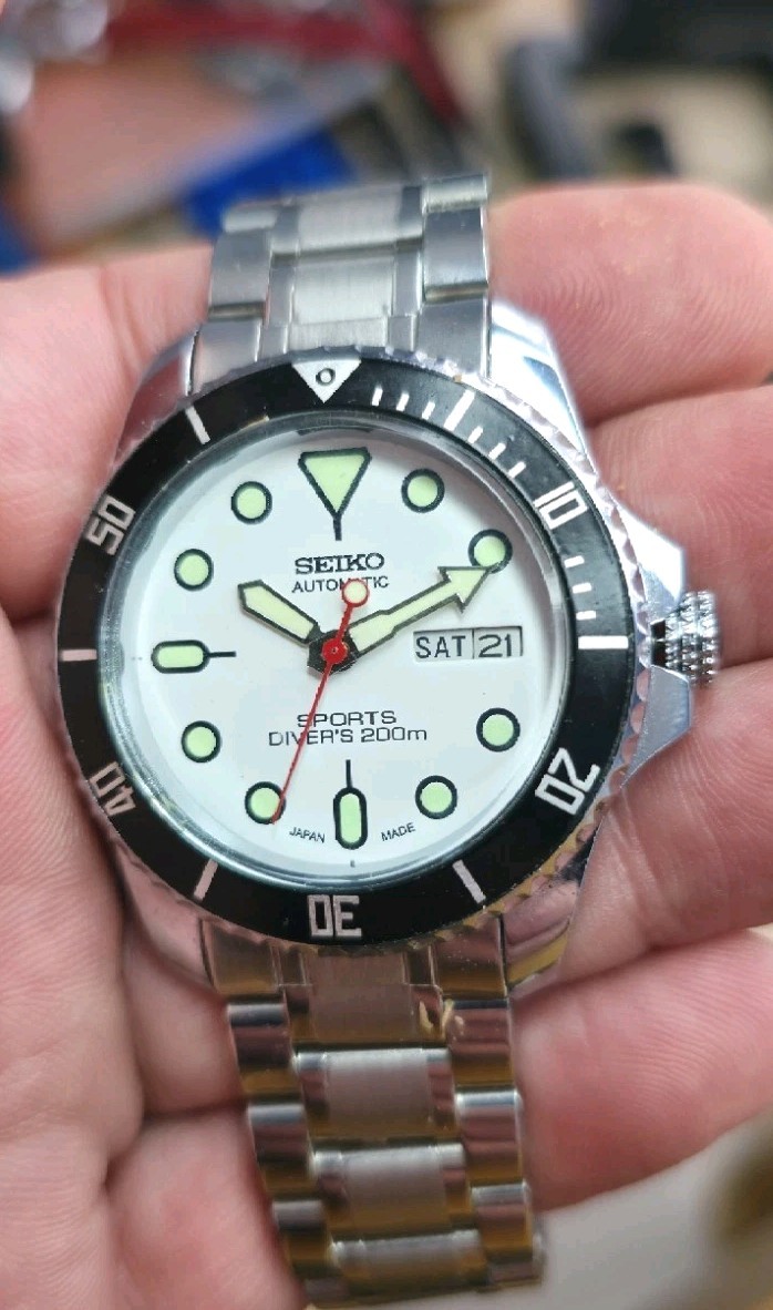 Vintage Seiko Divers Watch Automatic White Dial, Black Bezel ...