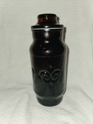 Vintage 1970s Borden Cremora Amber Fleur Di Lis Glass Canister ...