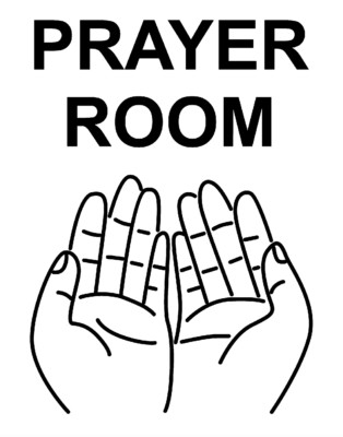 Prayer Pray Room Door Window Wall Sign Signage Notice Adhesive Sticker ...