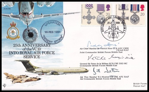 PETER DE LA BILLIERE, PATRICK HINE & BILL WRATTEN Signed Desert Storm ...