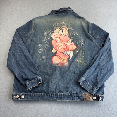 Disney Studios Jean Jacket Mens 2XL Snow White & The Seven Dwarfs ...