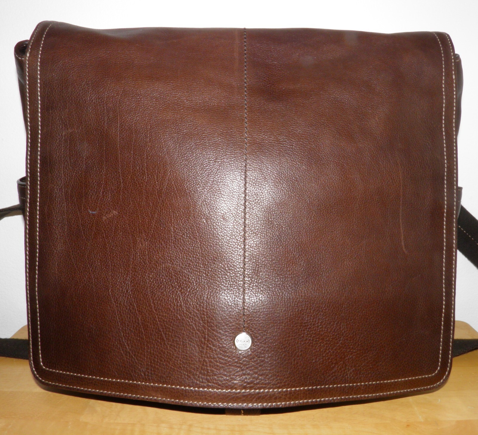 Coach Pebbled Legacy Leather Map Bag 70009 Brown Mess… - Gem