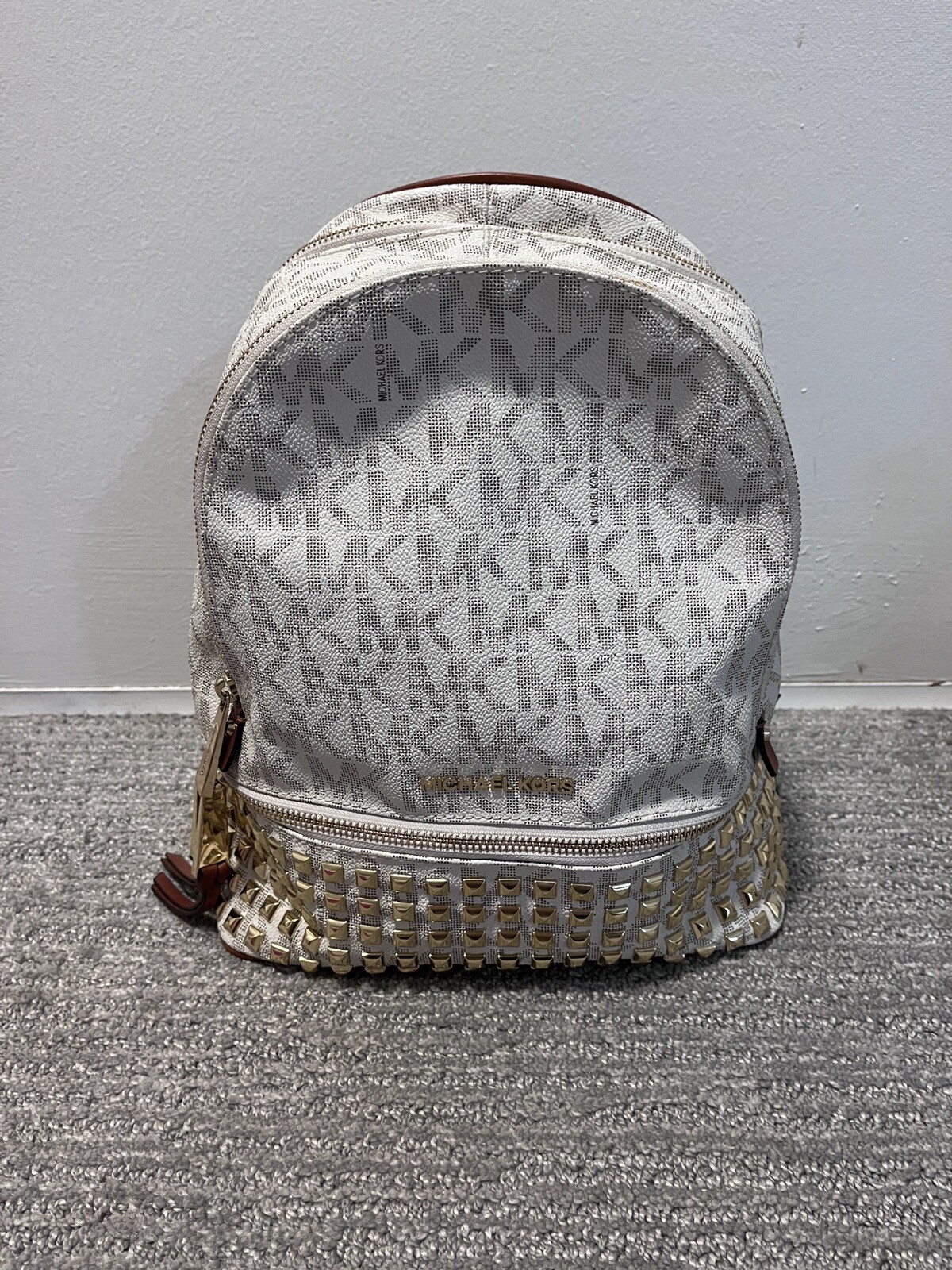 MICHAEL KORS White Signature Pattern Backpack - Gem