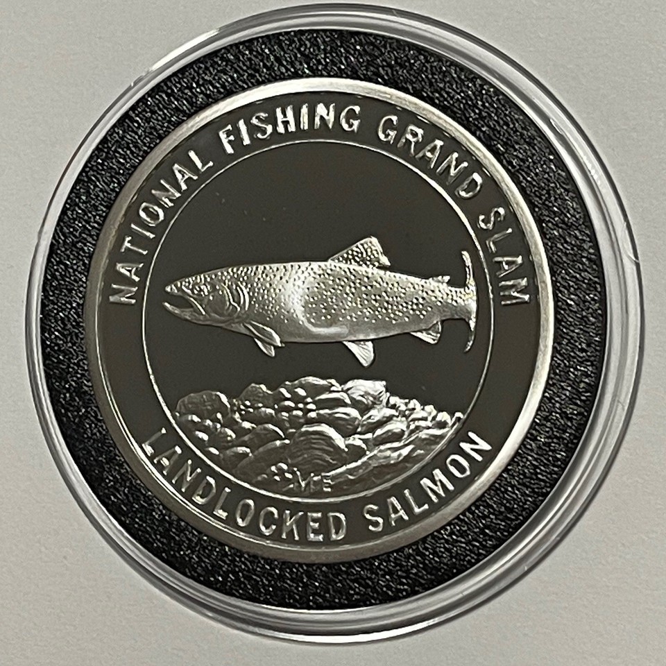 Landlocked Salmon Fishing Collector Proof Coin 1 Troy Oz .999 Fine ...