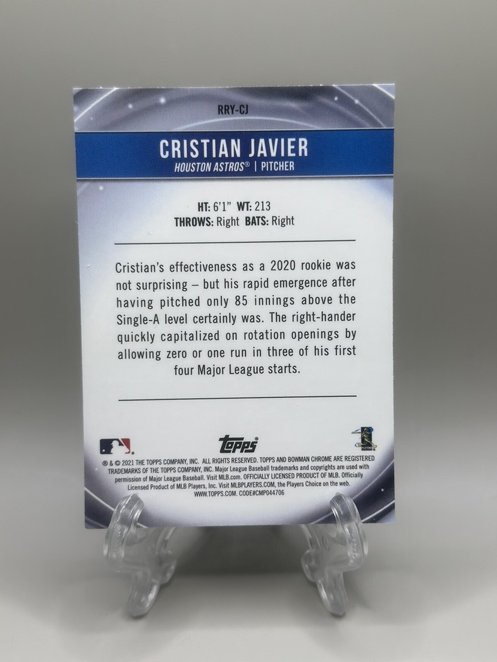 2021 Bowman Chrome ROY Favorites Cristian Javier Mojo Refractor RRY-CJ ...
