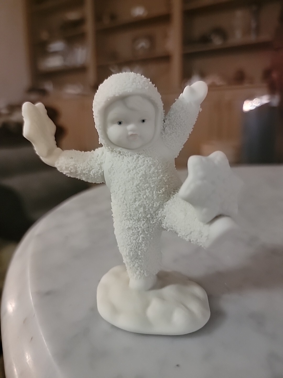 Very Sweet Dept 56 Snow Babies ”Snowbaby balancing on one leg holding a ...