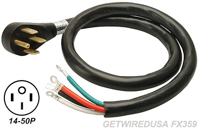 RANGE STOVE OVEN ELECTRIC CORD MALE 14-50P 4-PRONG PLUG 220 APPLIANCE ...