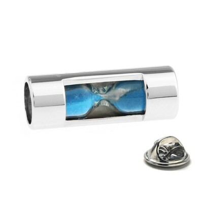 Hourglass Pin Blue Sand Working Time Keeper Lapel Pin Sand Timer Hour ...