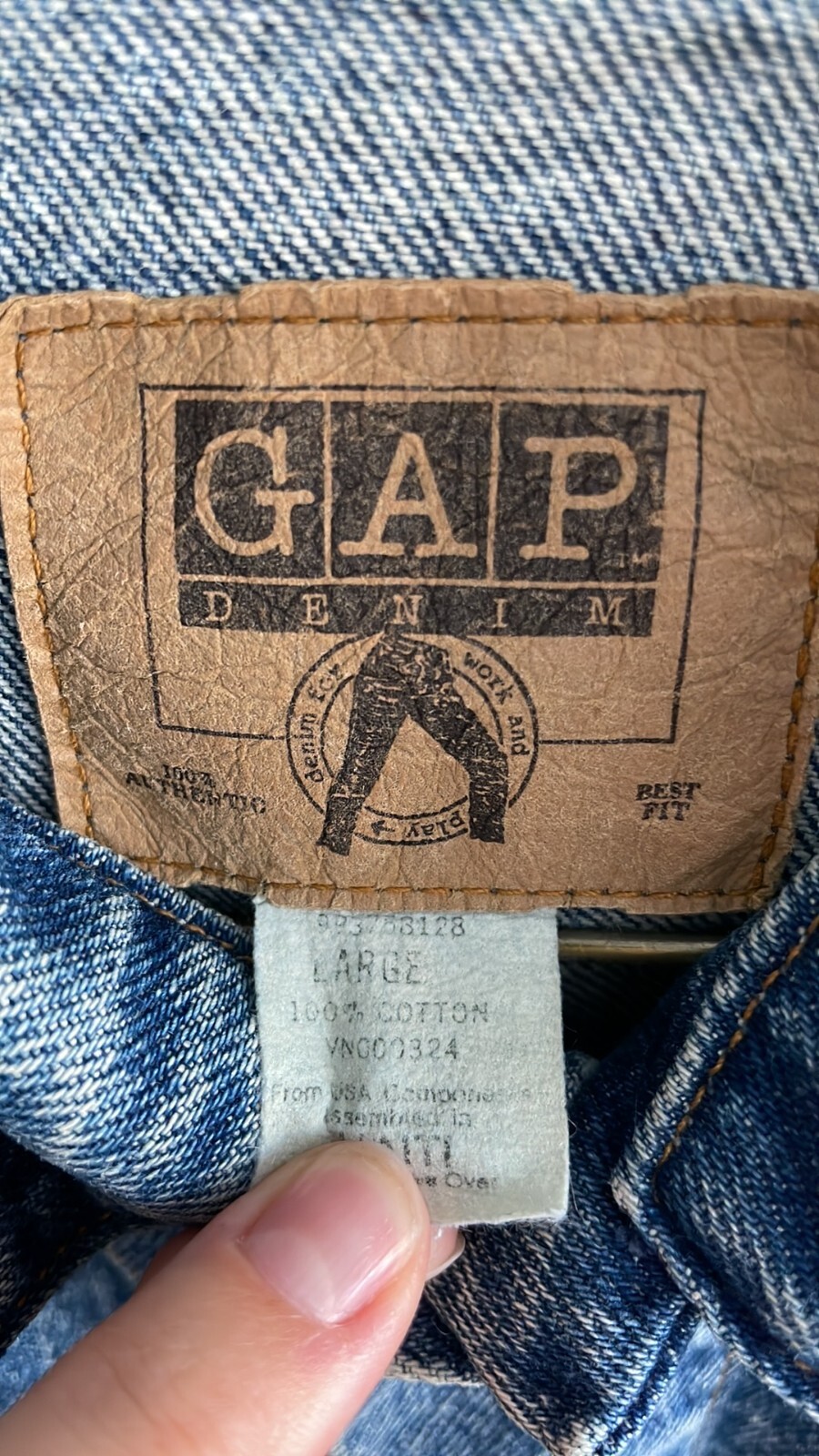 Vintage Yellow Label GAP Denim Jacket Size Large - Gem