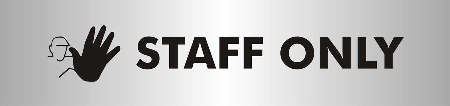 Seco Staff Only With Pictogram Sign, 190mm x 45mm - 2mm Brushed ...