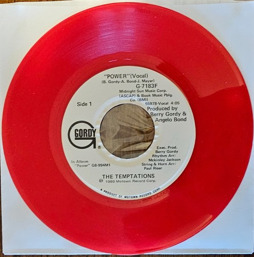 The Temptations - Power - 1980 Red Vinyl Promo 45 on Gordy | eBay