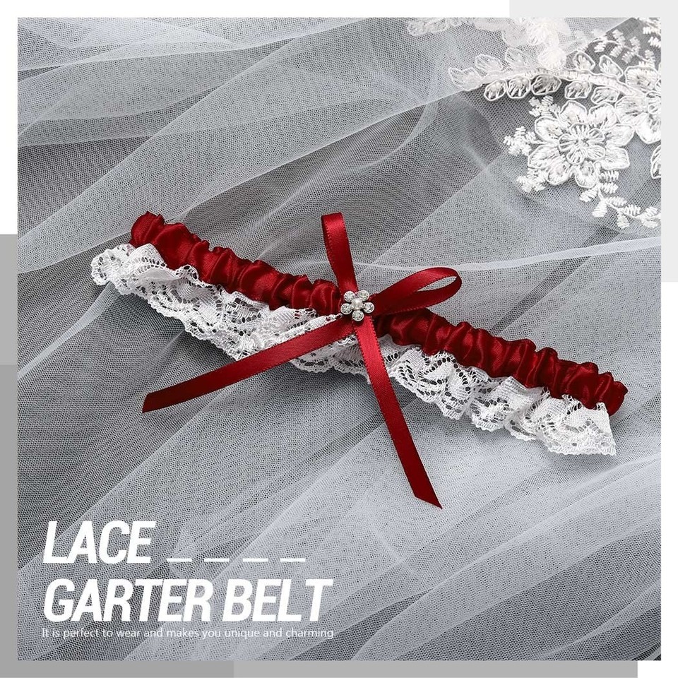 Bride Wedding Garter White Lace Floral Garters Bowknot Stretch Leg ...