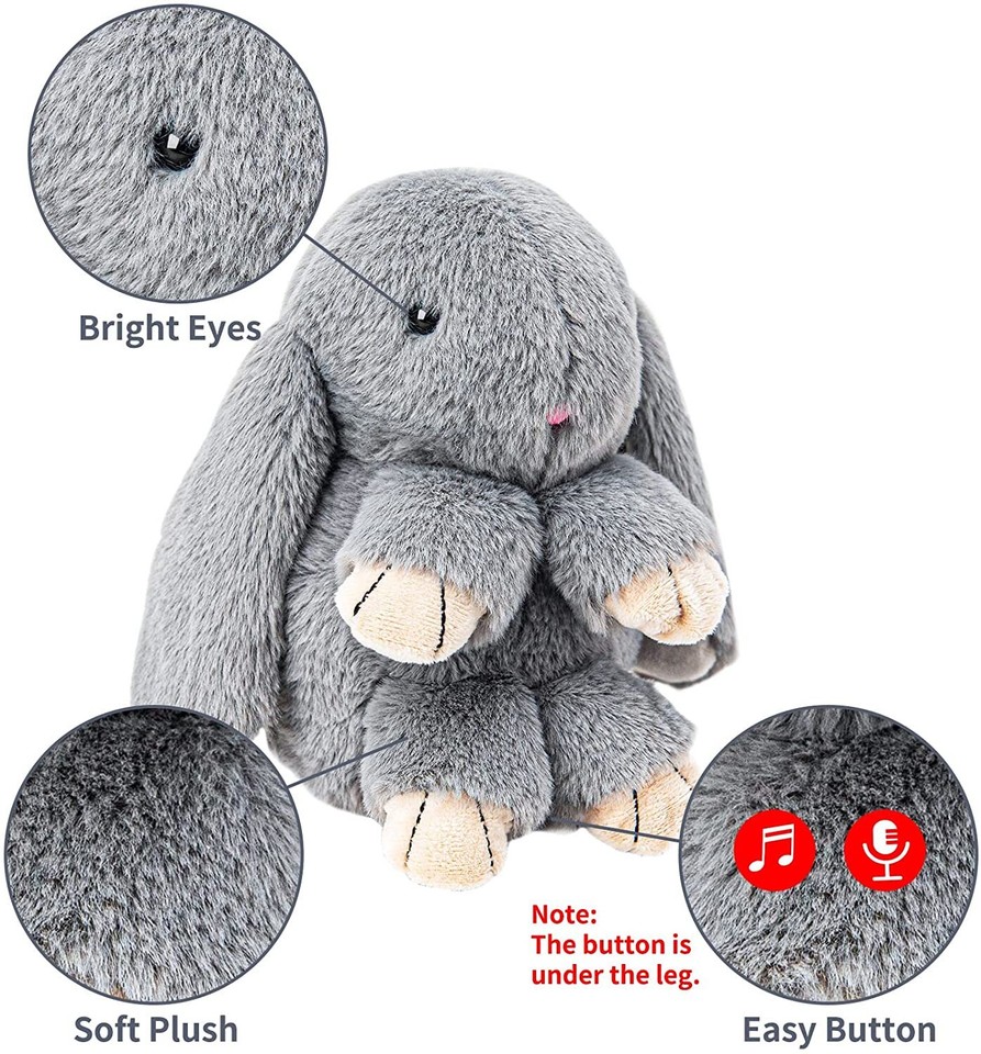 Talking Bunny Toys For Kids, Repeats What You Say, Interactive Stuffed ...