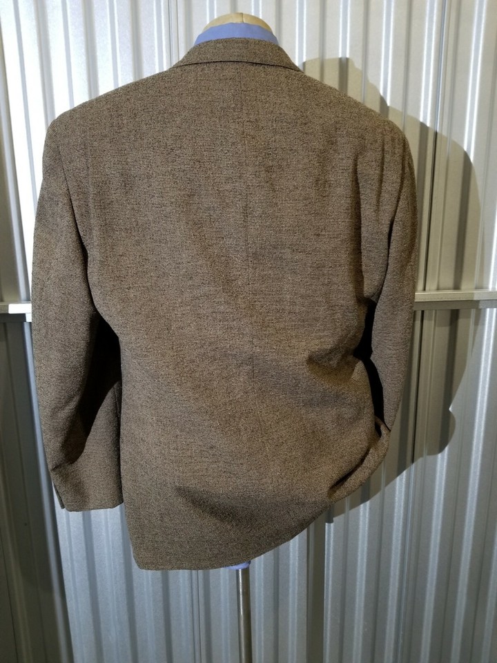 Vintage 42L Armani COLLEZIONI Brown Dot nubby Tweed sport coat Jacket ...