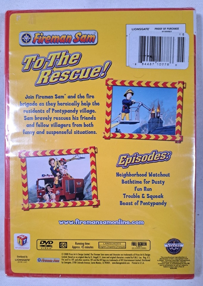 Fireman Sam: To the Rescue! 2008 DVD Firefighter Animated Family OOP ...