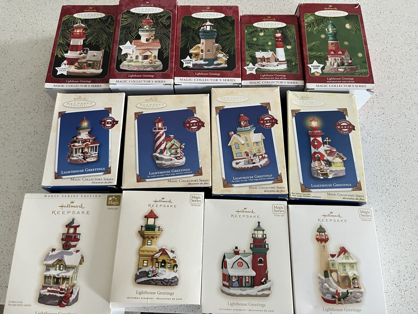 Lot of 13 Hallmark Lighthouse Greetings Magic Collector's Series 1997 ...