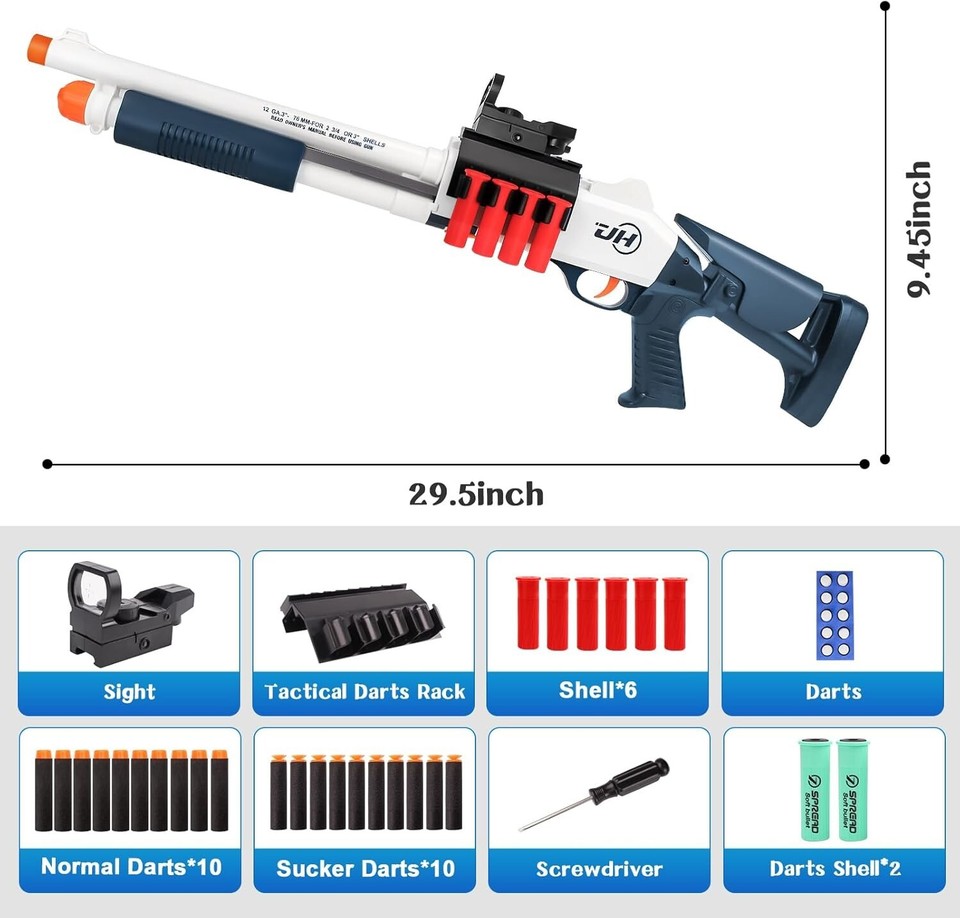 XM1014 Soft Bullet Toy Gun Toy Shotgun Shell Ejection Foam Blasters(30 ...