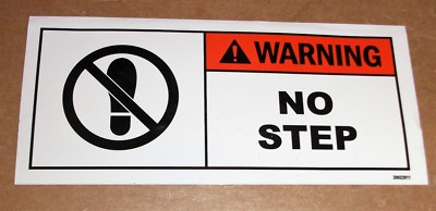 SAFETY LABEL WARNING NO STEP ADHESIVE DECAL STICKER 5-1/2" X 2-1/2" 2 ...