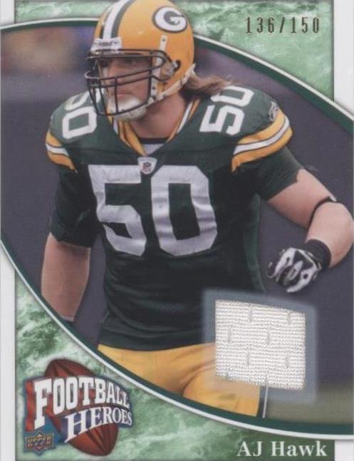 2009 Upper Deck Football Heroes - A.J. Hawk #48 Green Jerseys /150 (MEM ...