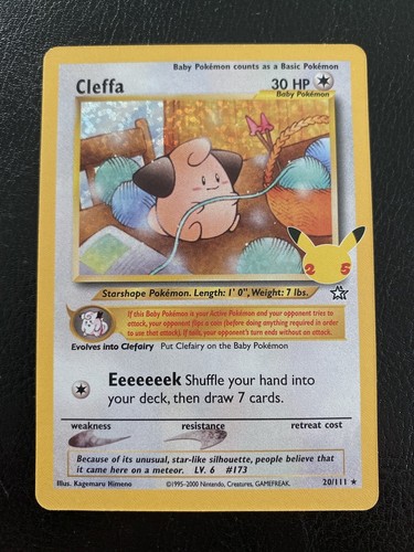 Pokemon TCG 2021 CLEFFA Celebrations Neo Genesis HOLO 20/111 Fresh From ...